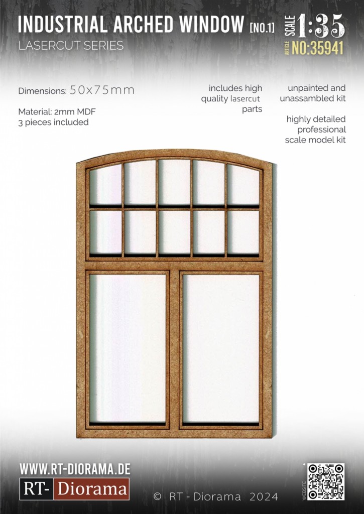 RT-Diorama 1:35 - 35941 Industrial Arched Window No.1 | Hobbynor ...