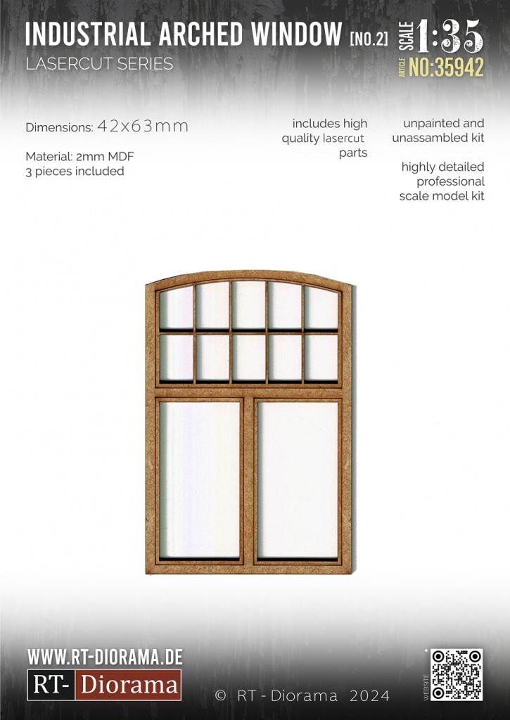 RT-Diorama 1:35 - 35942 Industrial Arched Window No.2 | Hobbynor ...